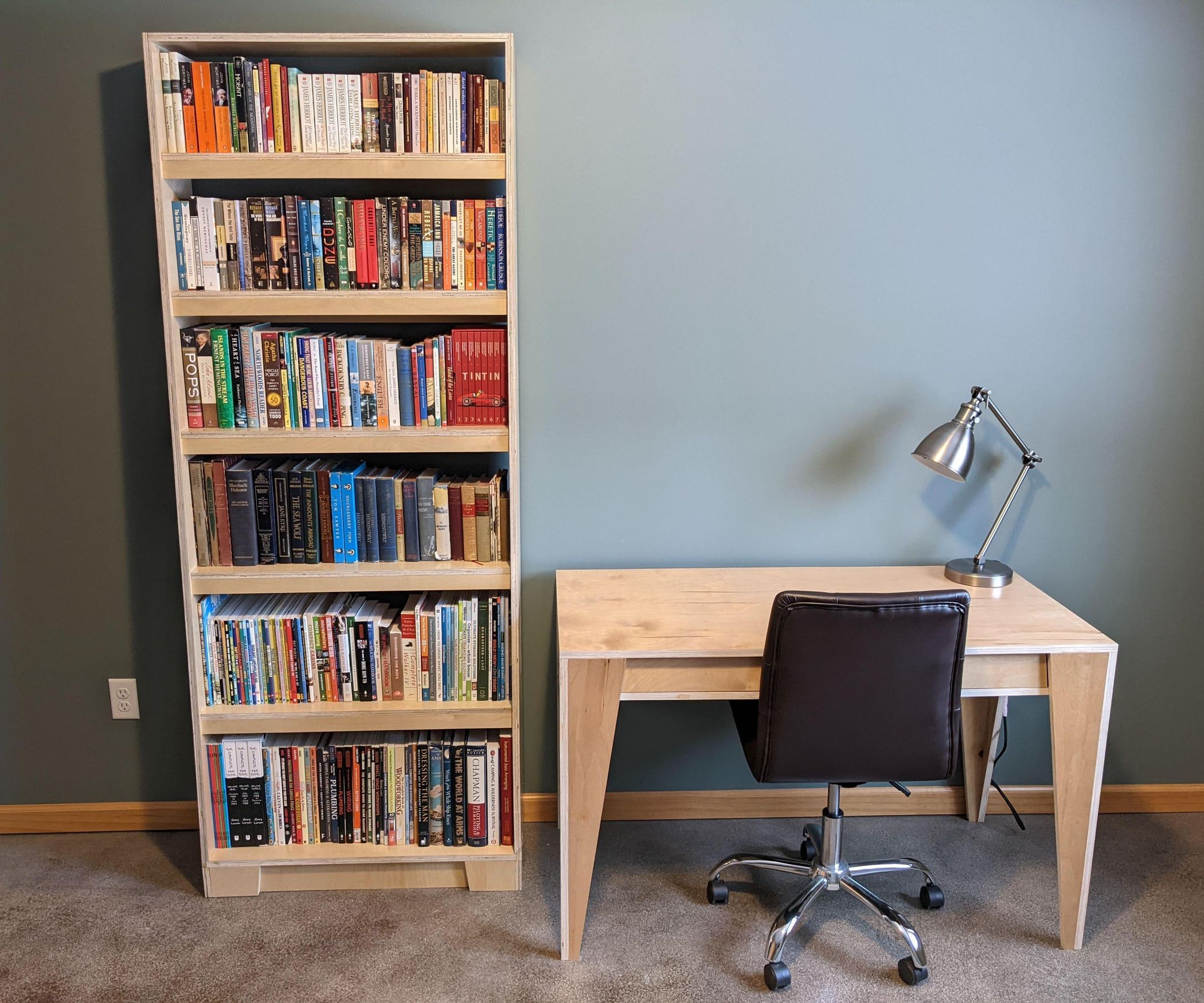 One-Sheet Plywood Angled Bookshelf (Midcentury Modern) : 15 Steps (with ...