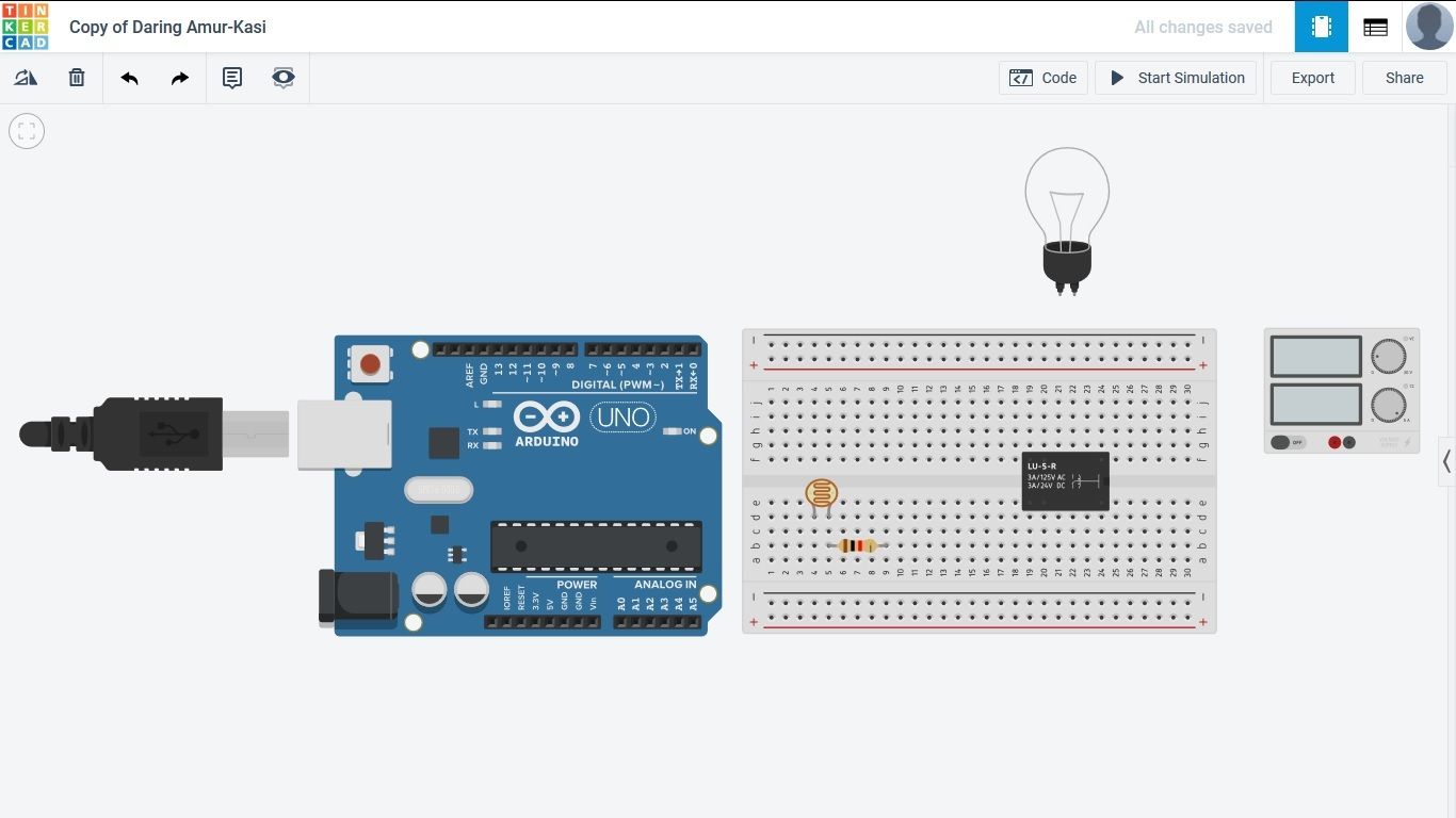 Arduino Relay Activated Light (TinkerCad) : 6 Steps (with Pictures ...