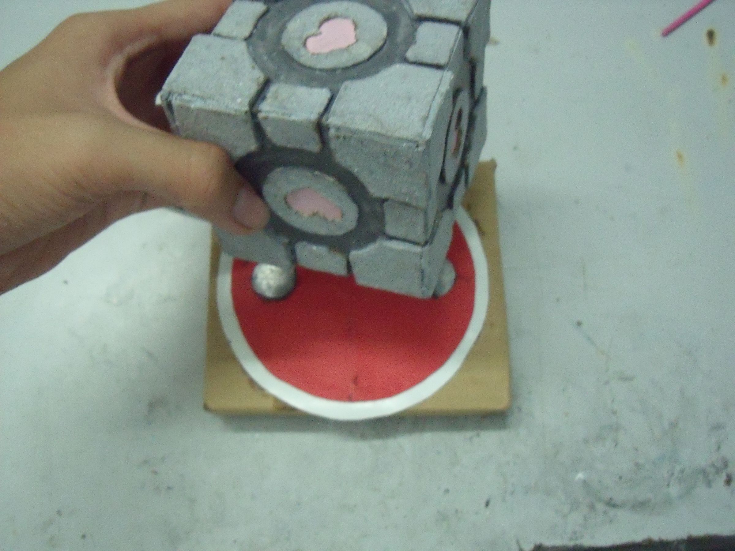 Companion Cube Lamp That Lights Up When You Put on the Button ...