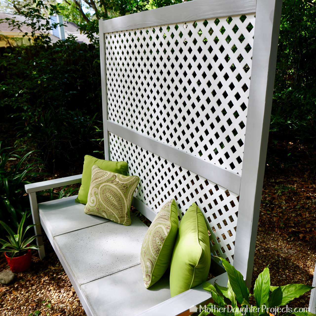 Outdoor Privacy Bench With Concrete Seat : 10 Steps (with Pictures ...
