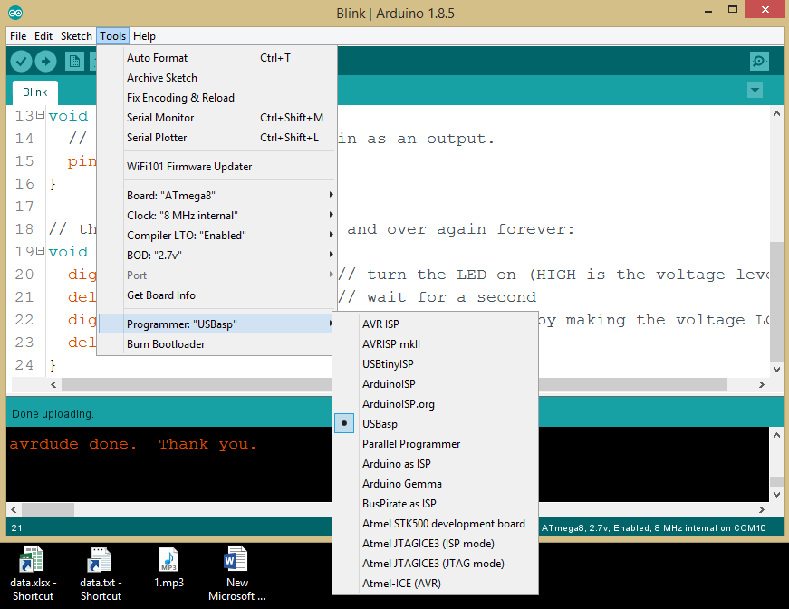 ATmega8 As Arduino (using Internal 8Mhz Crystal) : 7 Steps (with ...