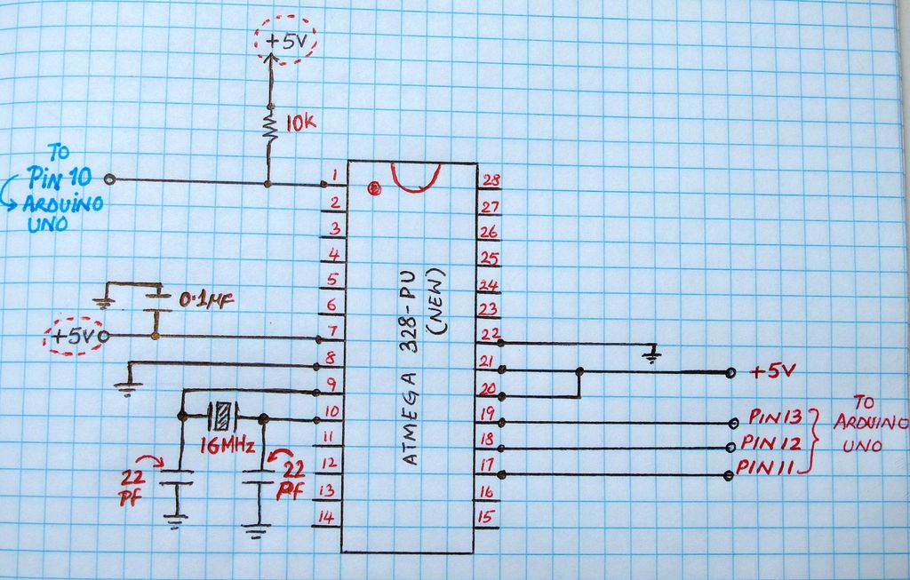 Burn Arduino Bootloader on Atmega-328 TQFP and DIP Chips on Breadboard ...