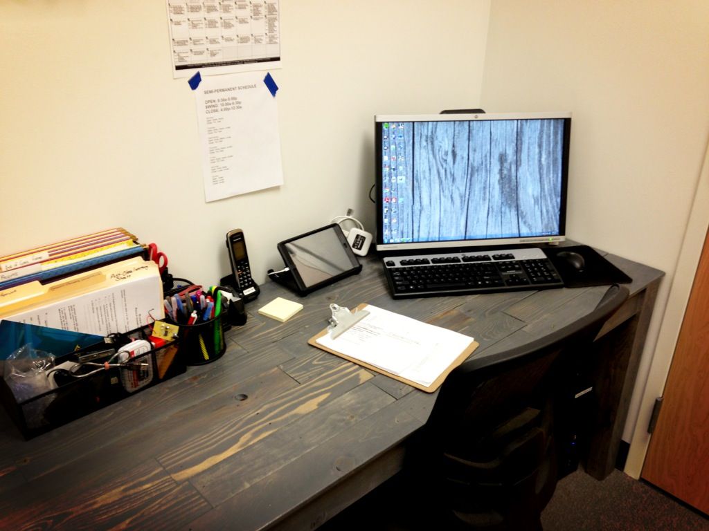 Made It at TechShop (PGH) - Recycled Pallet Wood Desk (with Pictures ...