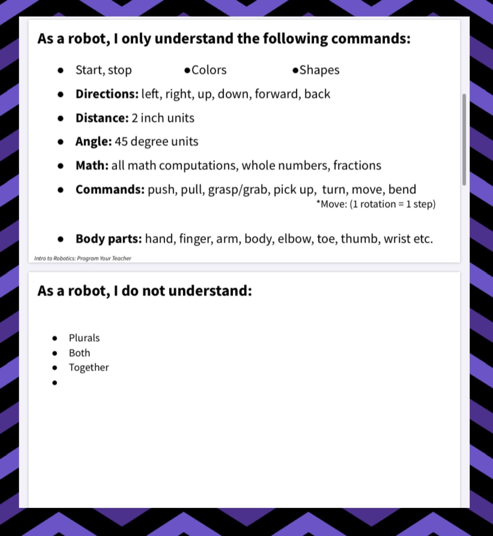 Intro to Robotics: Program Your Teacher : 6 Steps (with Pictures ...