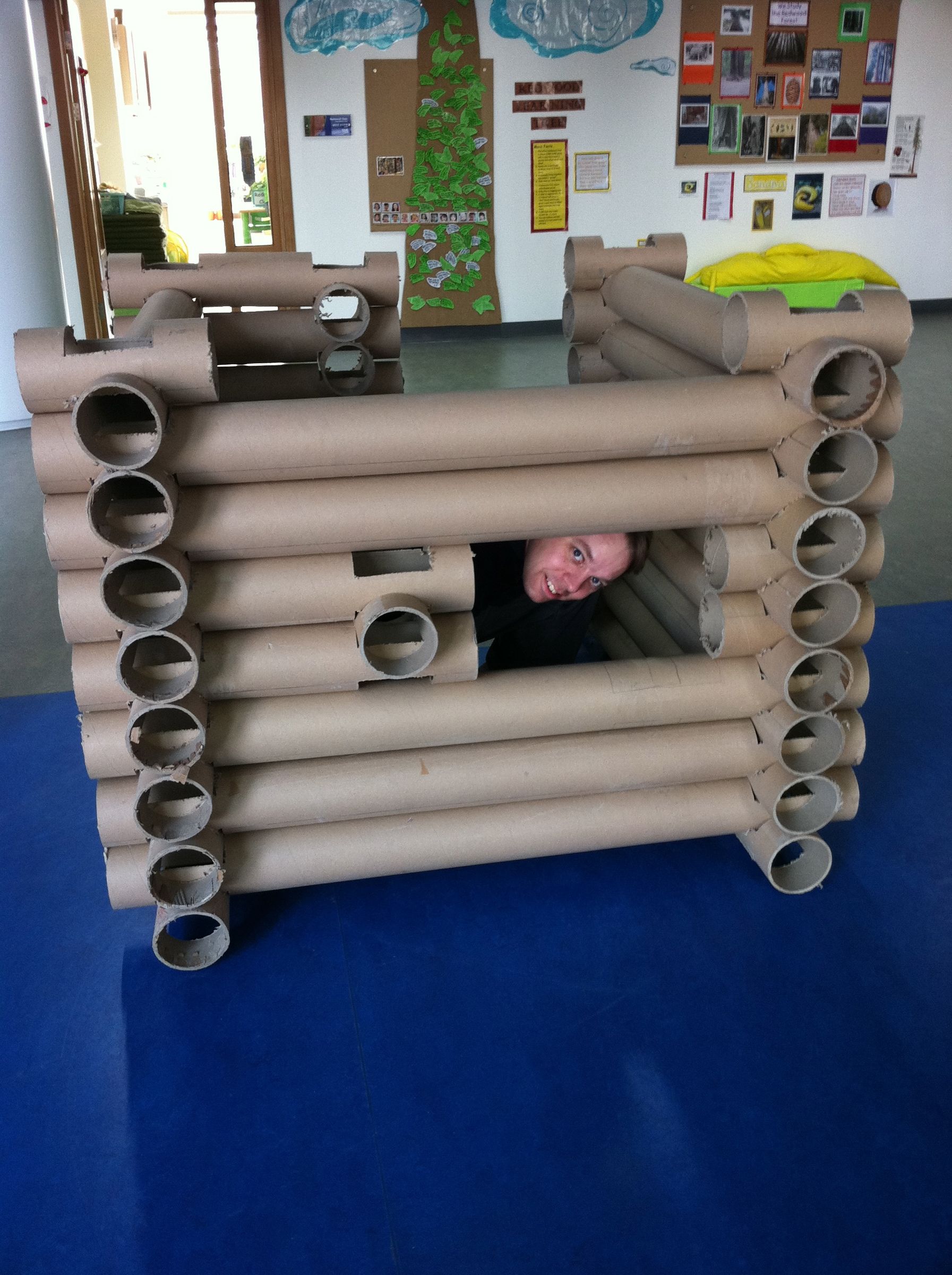 Carpet Tube Lincoln Log Style Log Fort or House : 6 Steps (with ...
