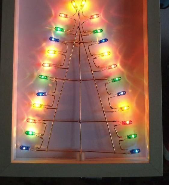 A Luminous Christmas Tree in a Picture Frame, Made From Old Light Strip ...
