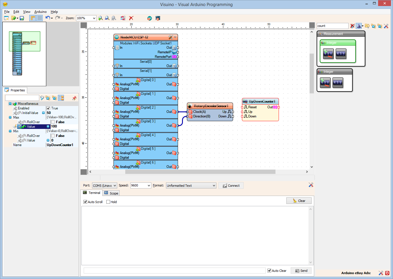 ESP8266 and Visuino: Control Servo Remotely Over Wi-Fi With Rotary ...