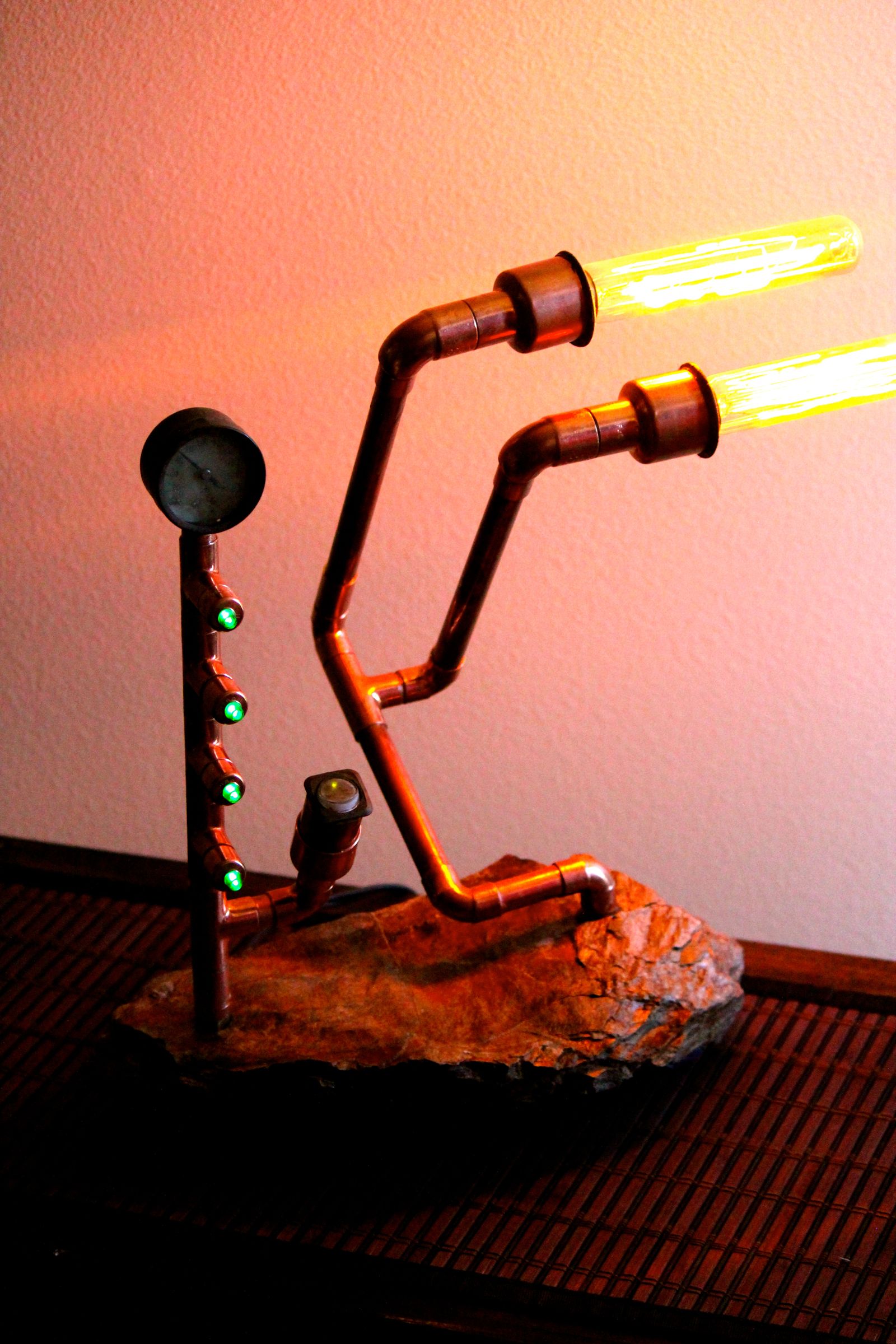 Steampunk Copper Lamp With Rock Base : 8 Steps (with Pictures ...