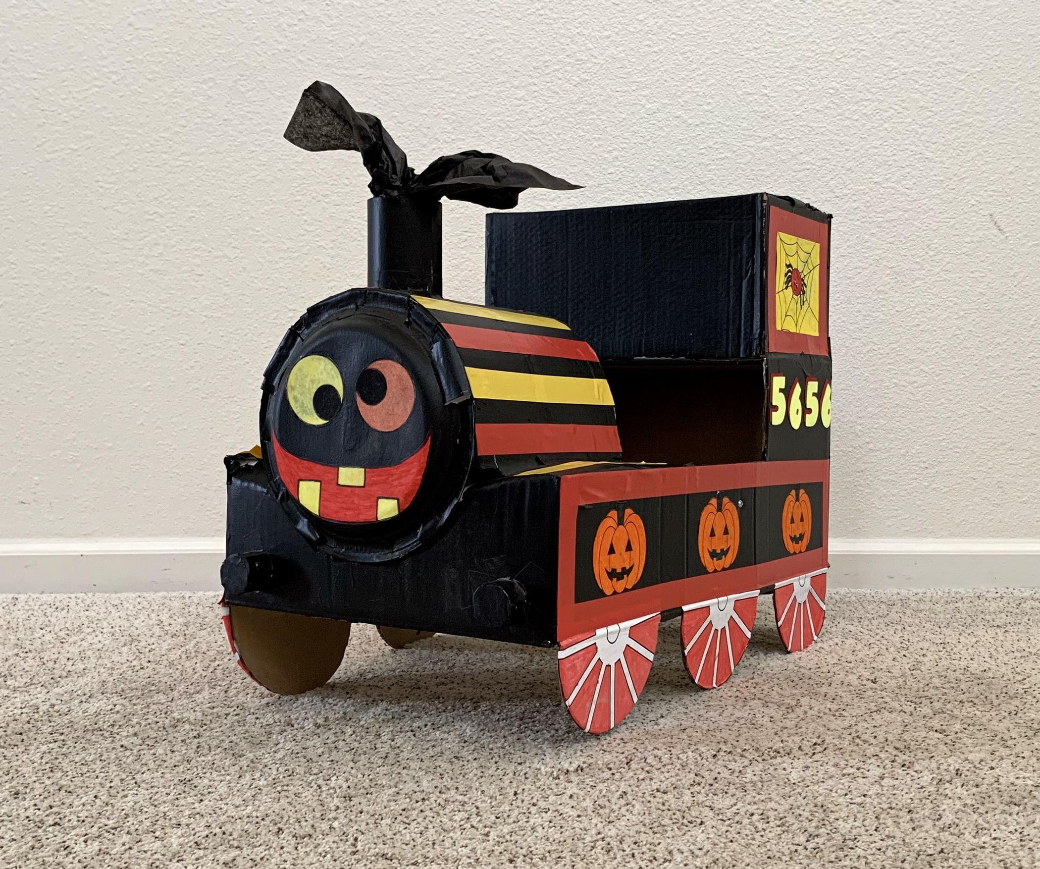 DIY Cardboard Train Engine Halloween Costume : 7 Steps (with Pictures ...