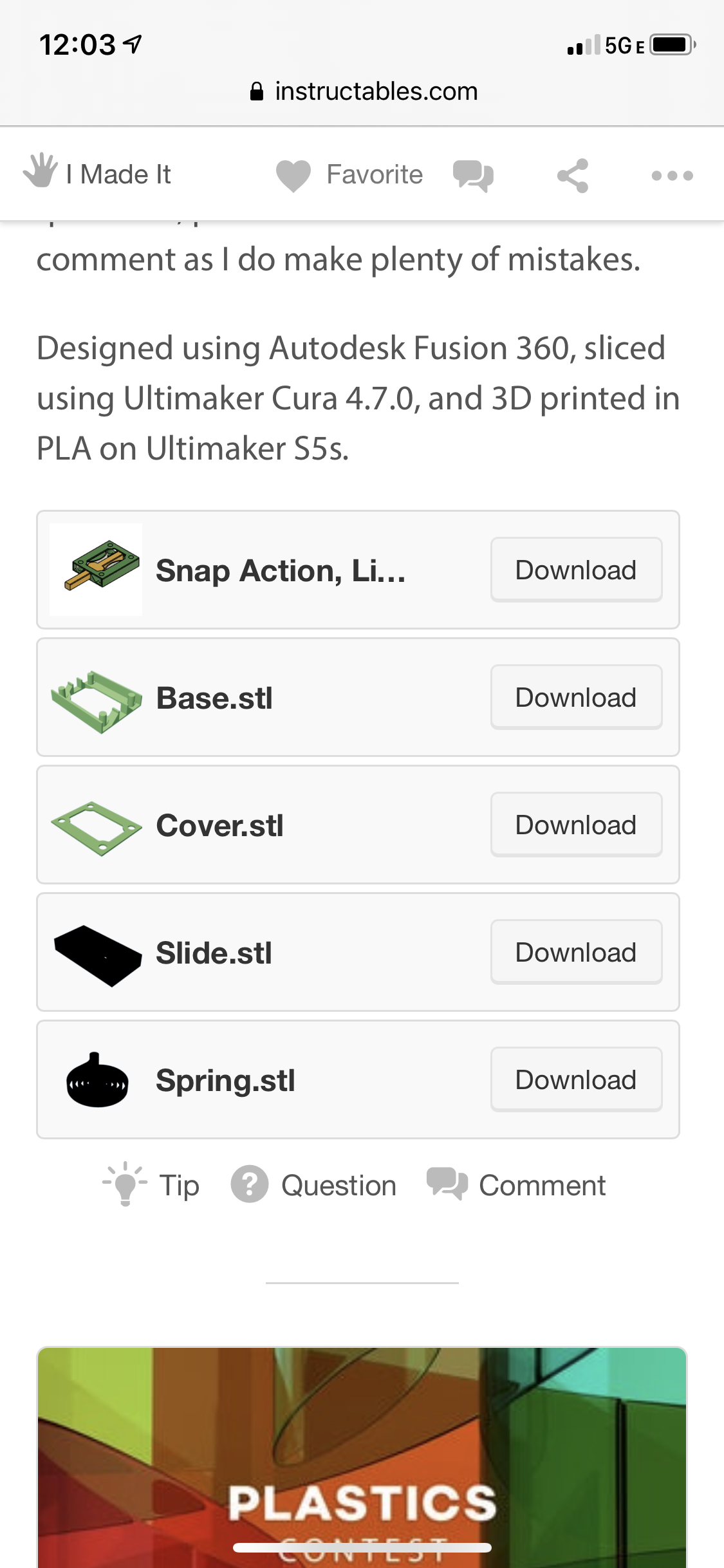 A 100% 3D Printed Linear Snap Action Mechanism. (with Pictures ...