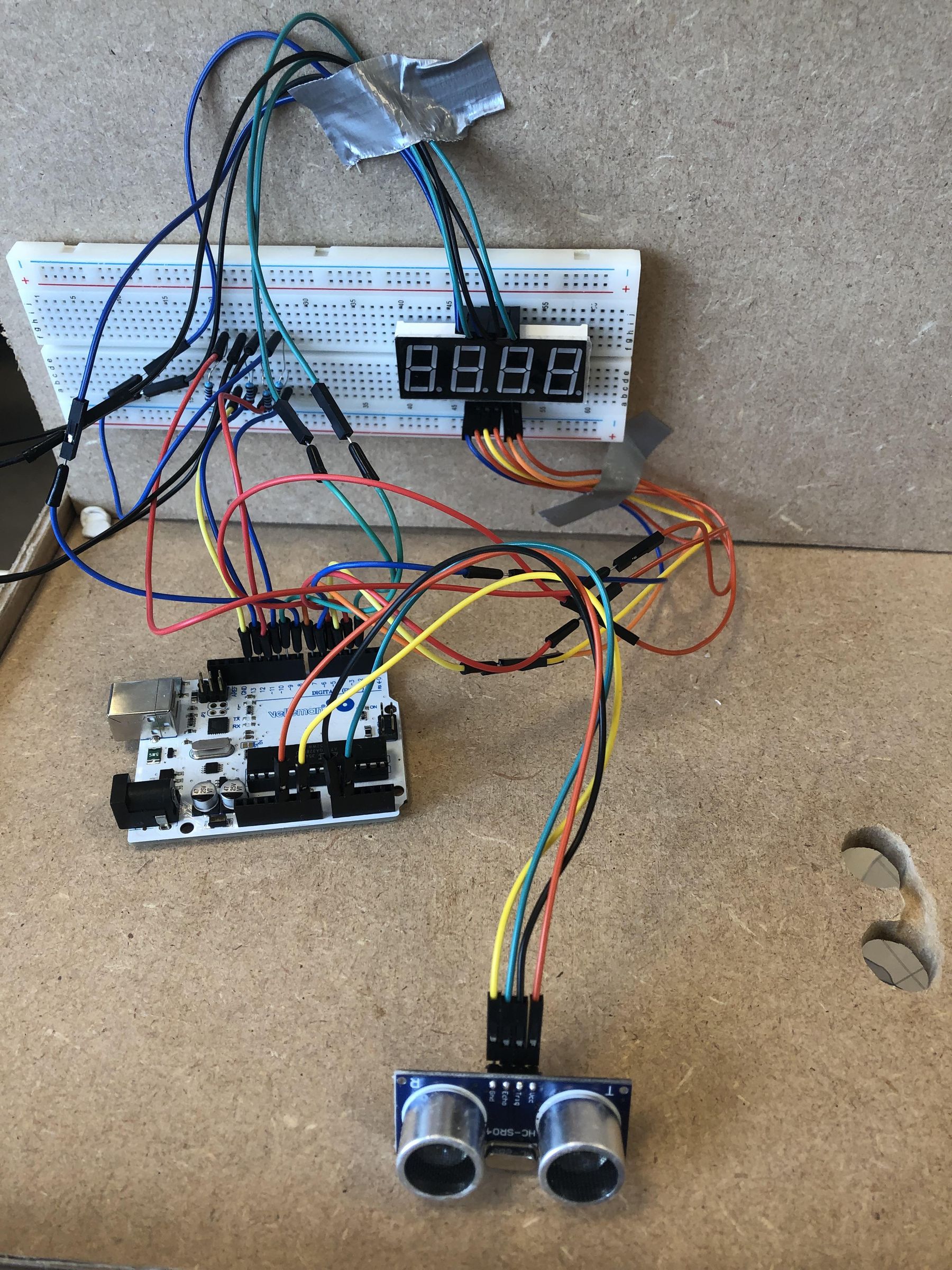 Acoustic Distance Meter HC-SR04 on the 7 Segment 4 Digit Display ...