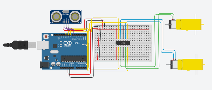 Obstacle Avoiding Robot - TinkerCAD Simulation : 3 Steps - Instructables