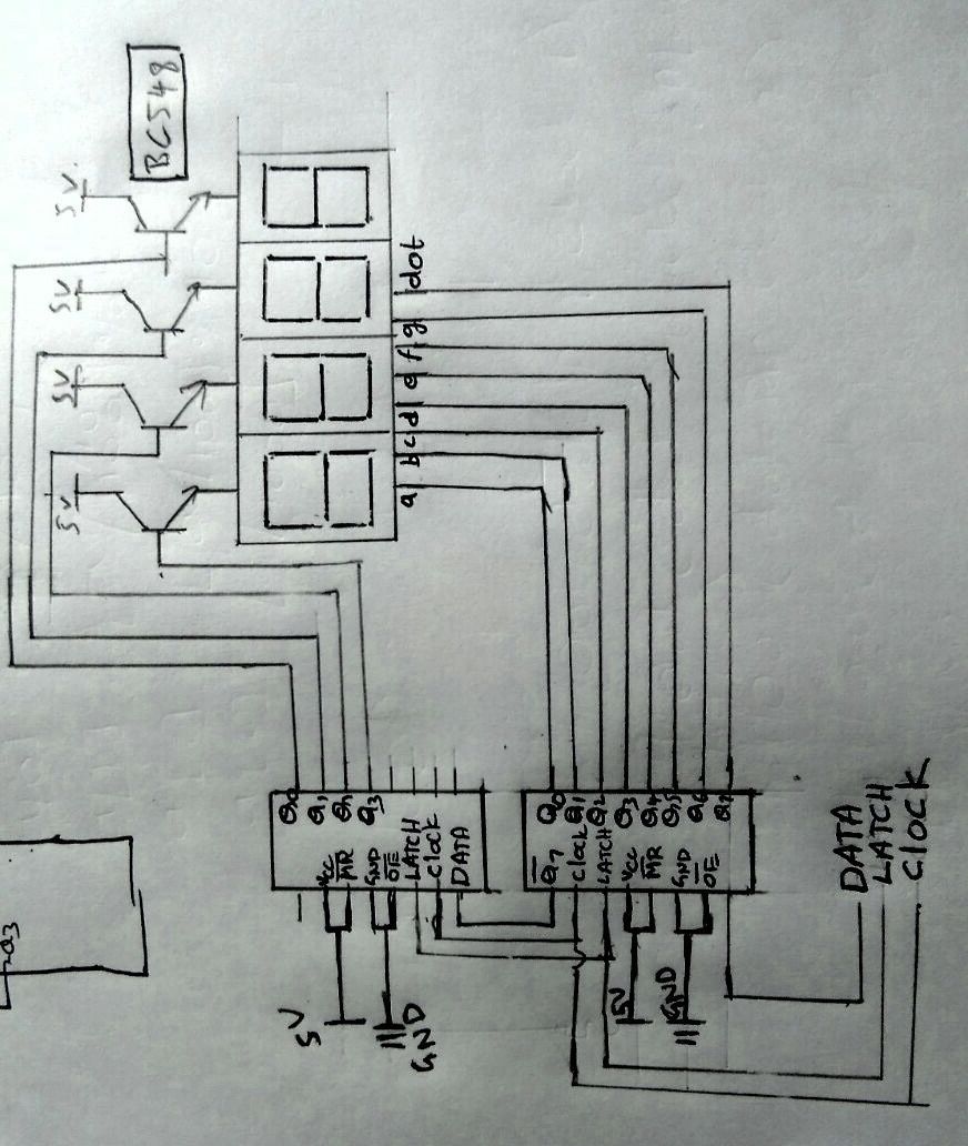 Multiplexing Four 7-segment Displays Using Shift Registers Arduino : 4 Steps - Instructables