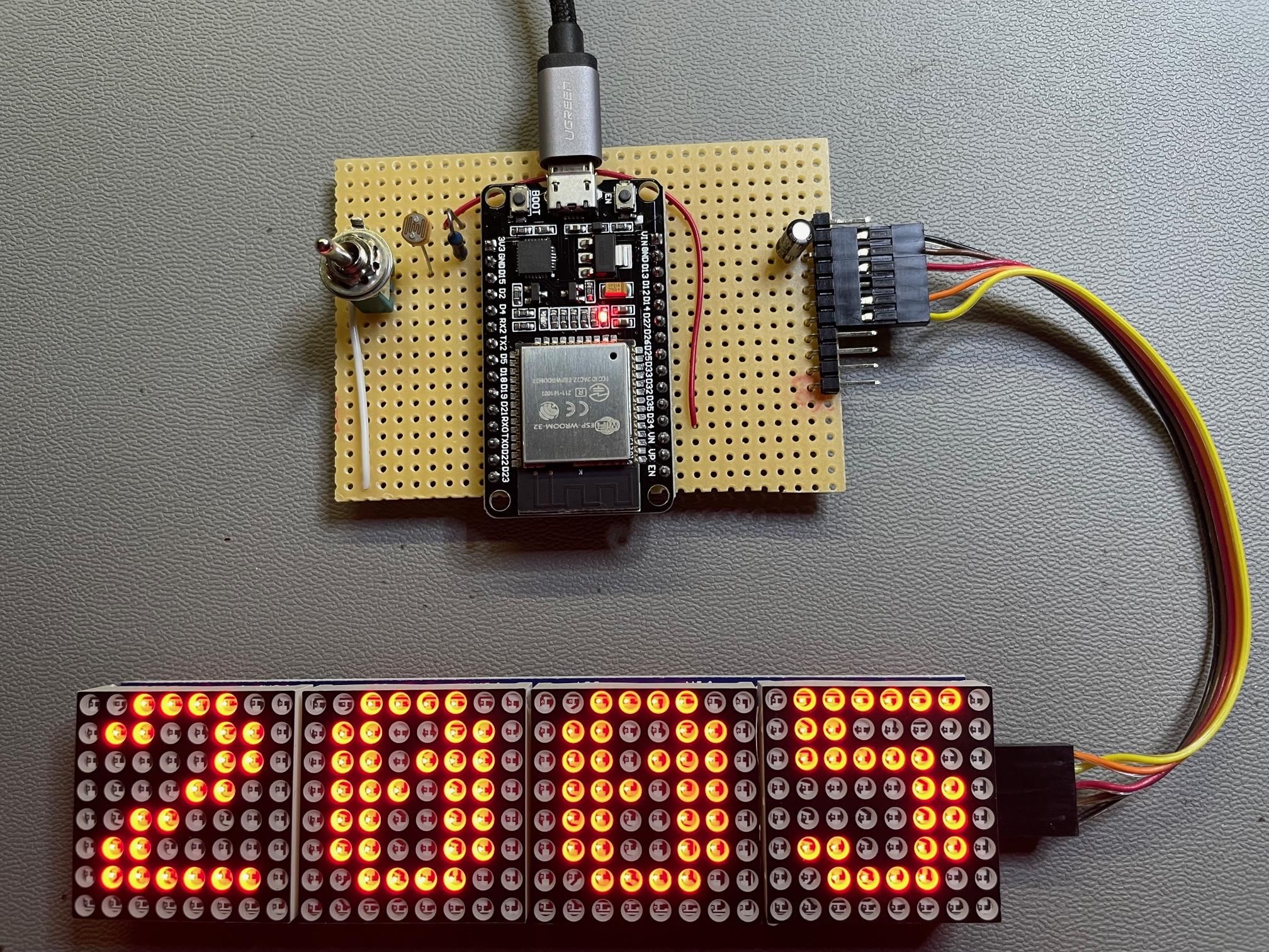 Simple LED Matrix Clock - Internet Time Synced - ESP32 Based : 3 Steps ...