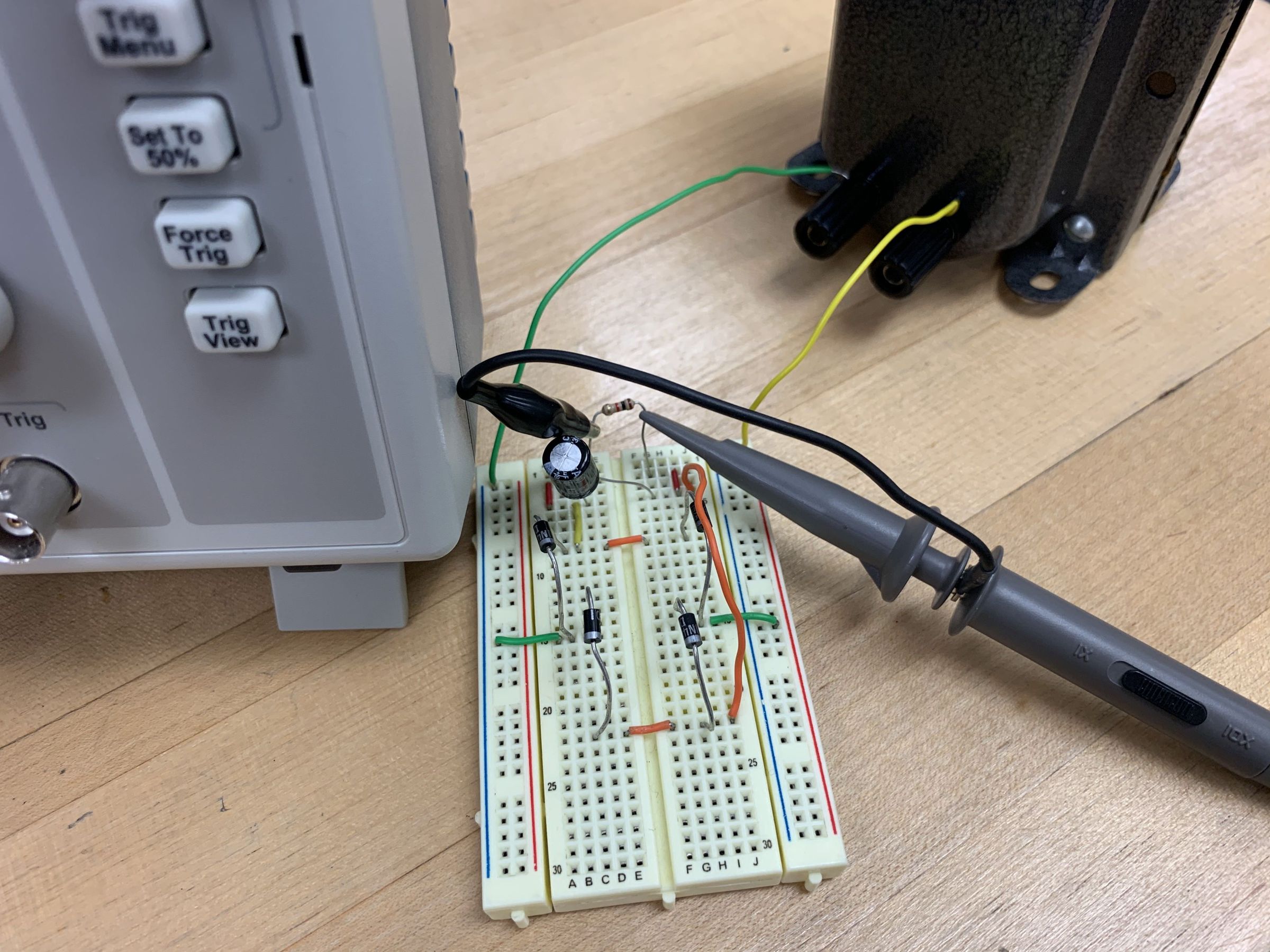 Full Wave Bridge Rectifier Breadboard