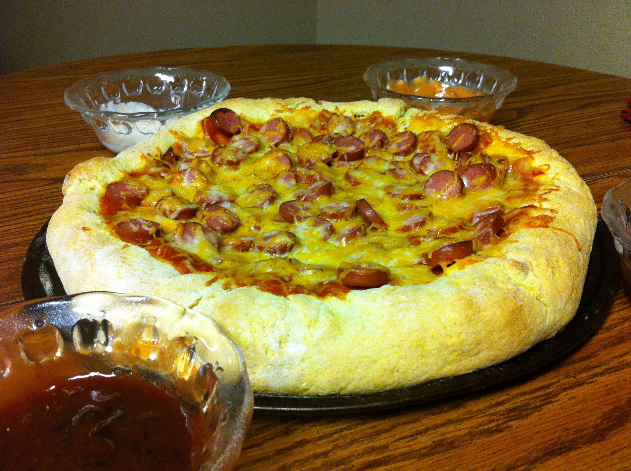 Corn Dog Pizza With Dipping Sauces : 4 Steps (with Pictures ...