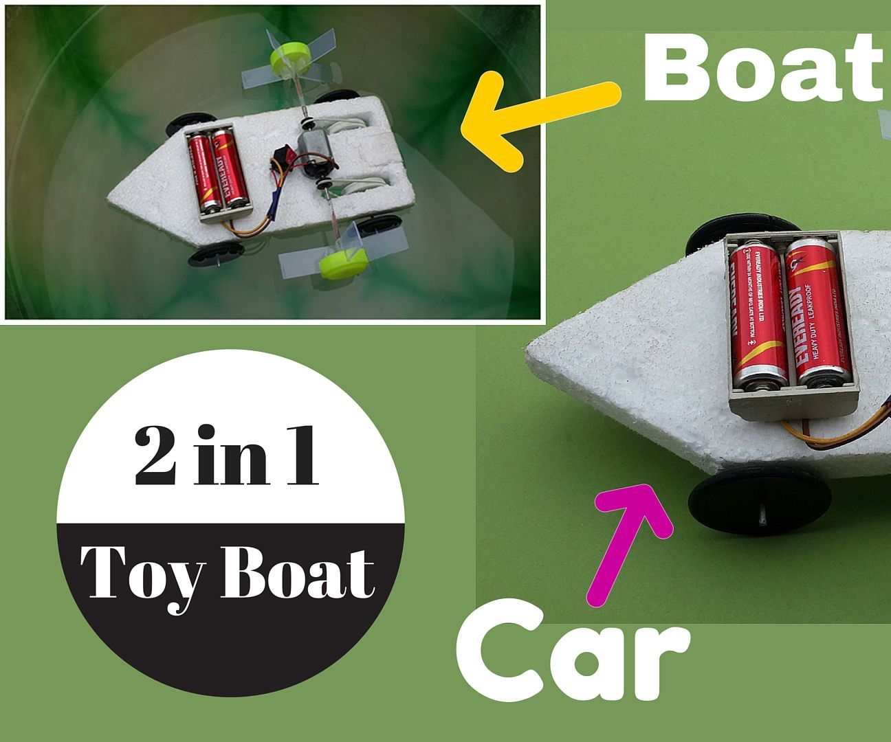 How to Make a 2 in 1 Toy Boat (Boat+Car) - Homemade Toy - Instructables