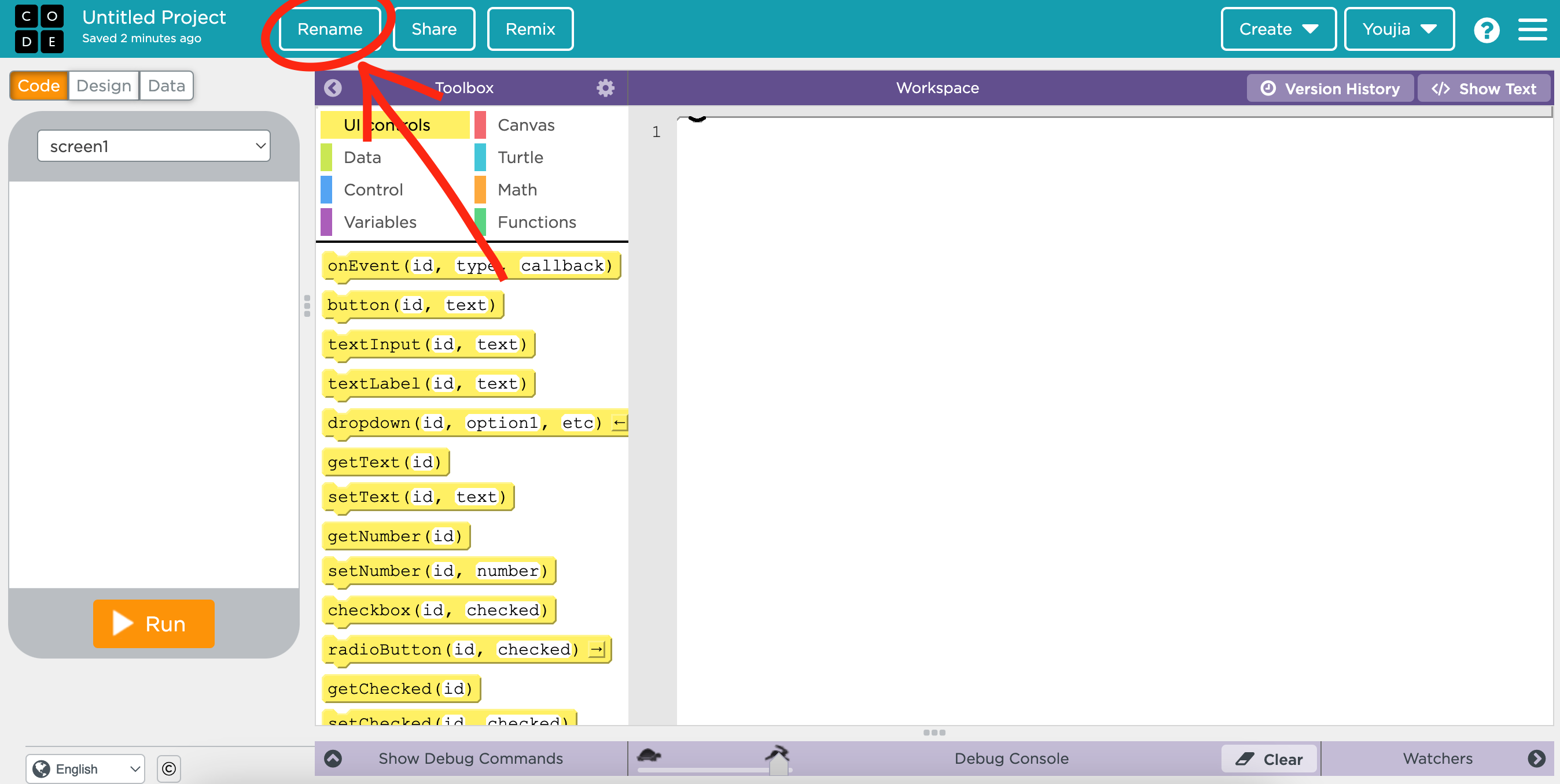 Code.org Block Code Tutorial - Switch From Screens With a Button : 20 ...