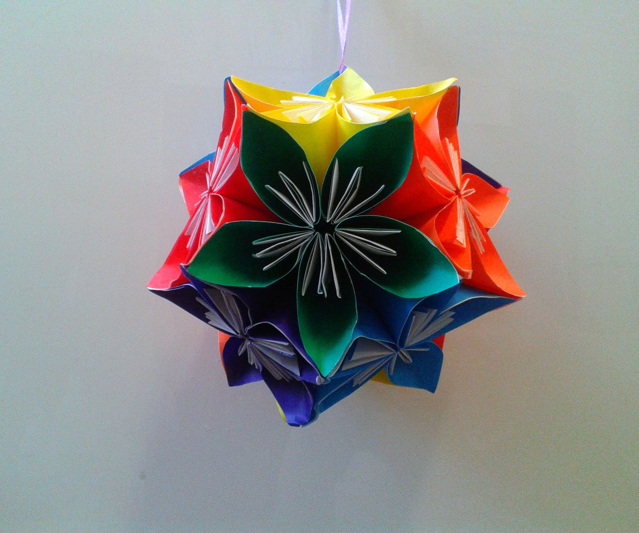 Rainbow Origami Kusudama Ball Mobile : 5 Steps (with Pictures ...