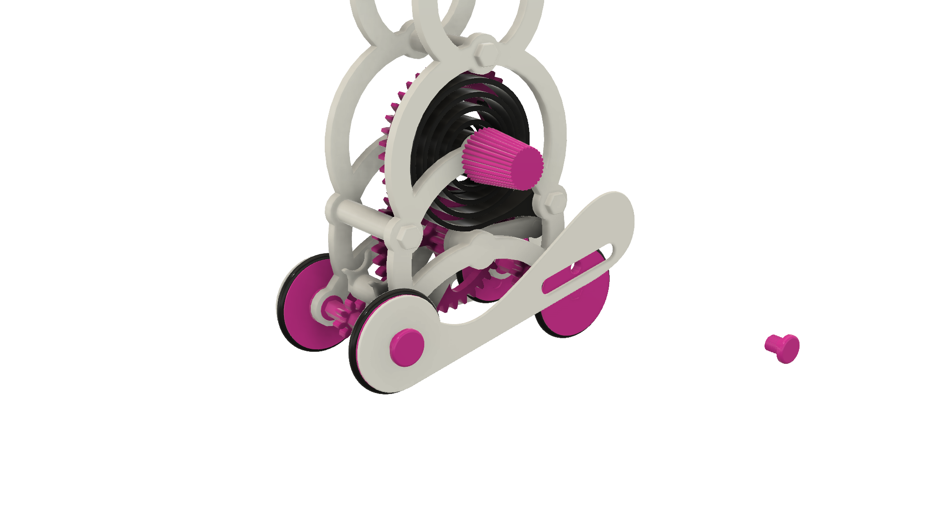 Windup Bunny 2 With a PLA Spring Motor and Floating Pinion Drive : 5 ...