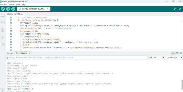Smart Rfid Cloud Integration Using Bharat Pi Arduino Ide And