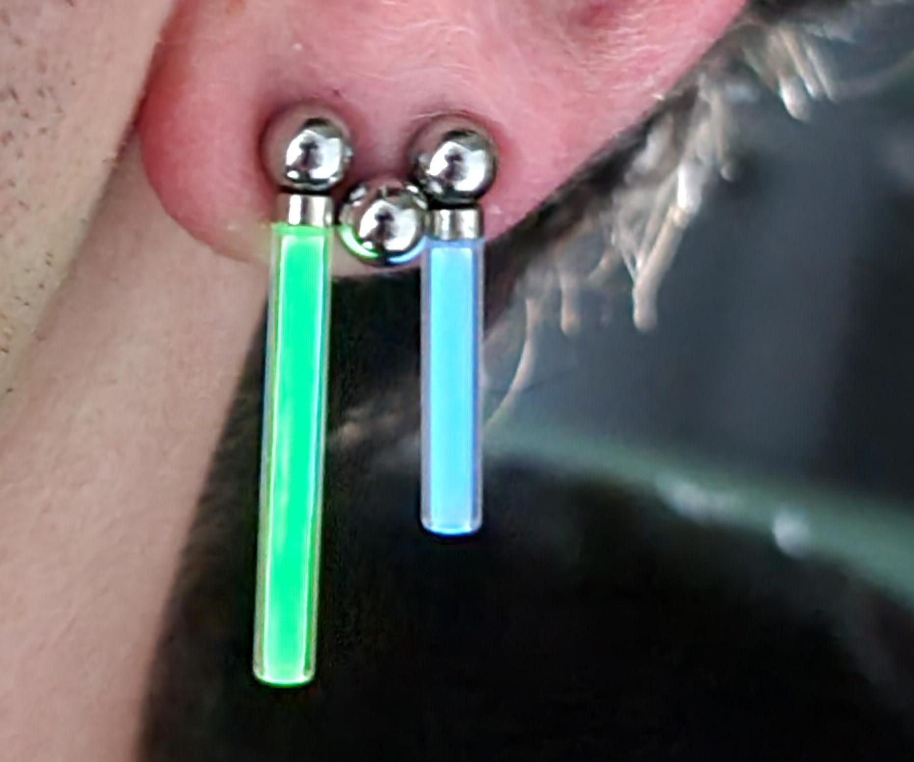 Light Saber Earrings From Tritium Vials : 3 Steps - Instructables