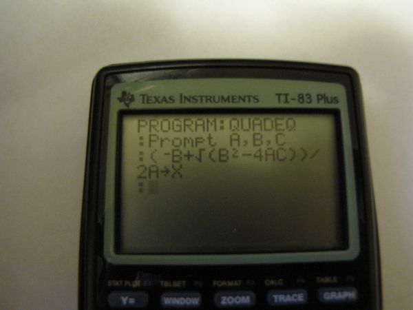 Quadratic Formula for the TI-83 and 84 : 4 Steps - Instructables