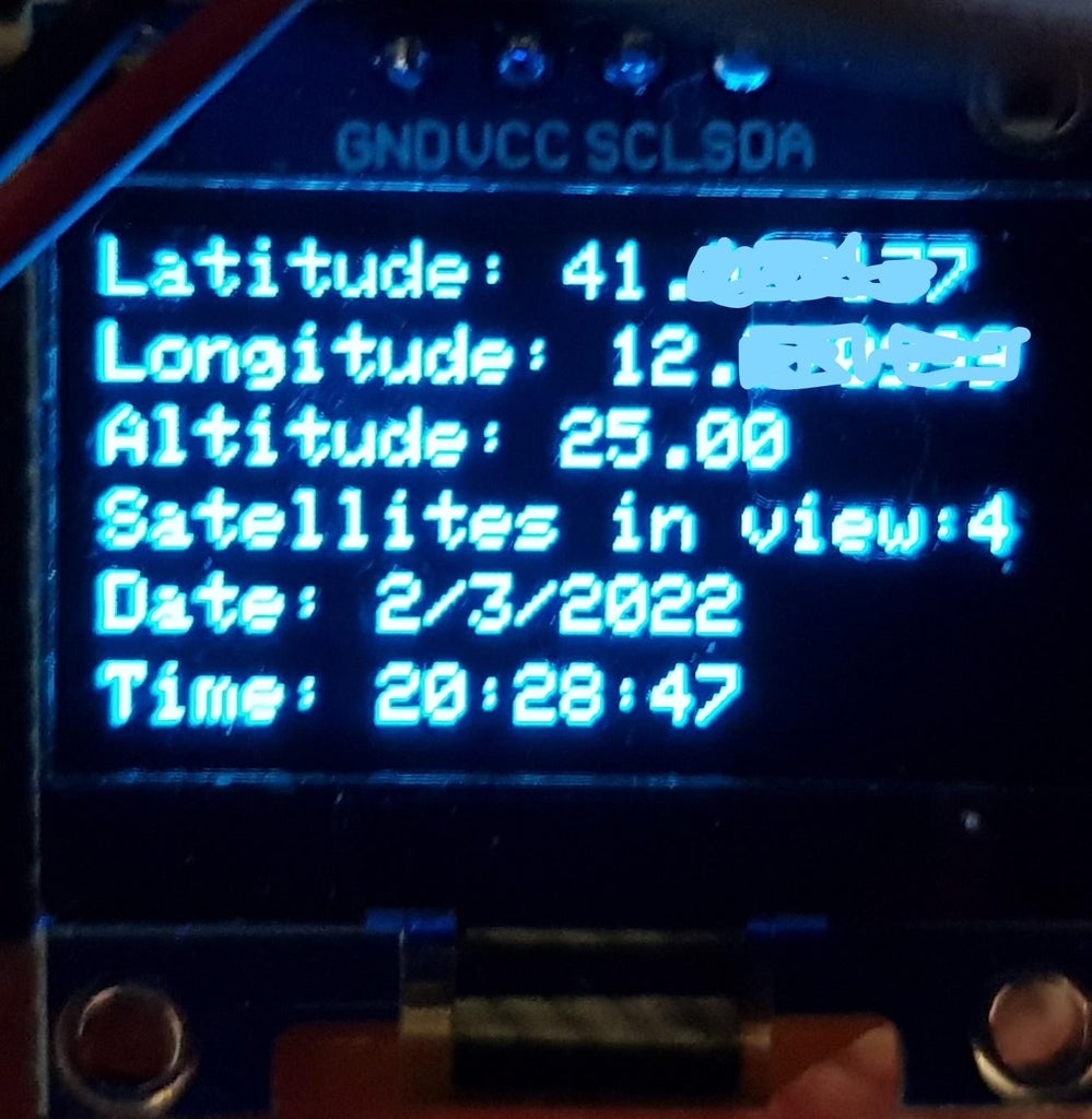 Nodemcu Esp8266 12e With Gps Oled Display Arduino Gps Arduino Nodemcu