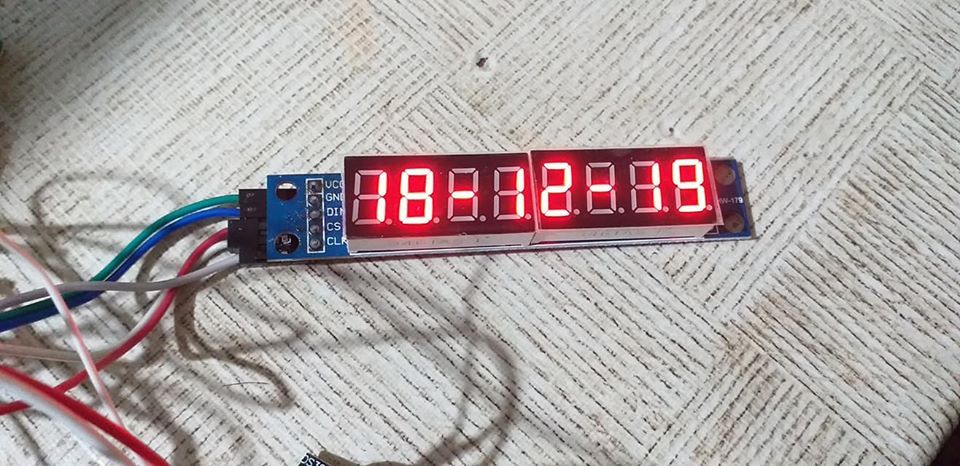 Digital Clock Project Using 8 Digit 7 Segment MAX7219 Module : 5 Steps ...