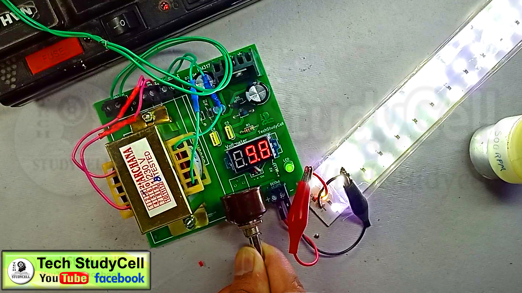 Adjustable Voltage DC Power Supply Using LM317 Voltage Regulator : 10 ...