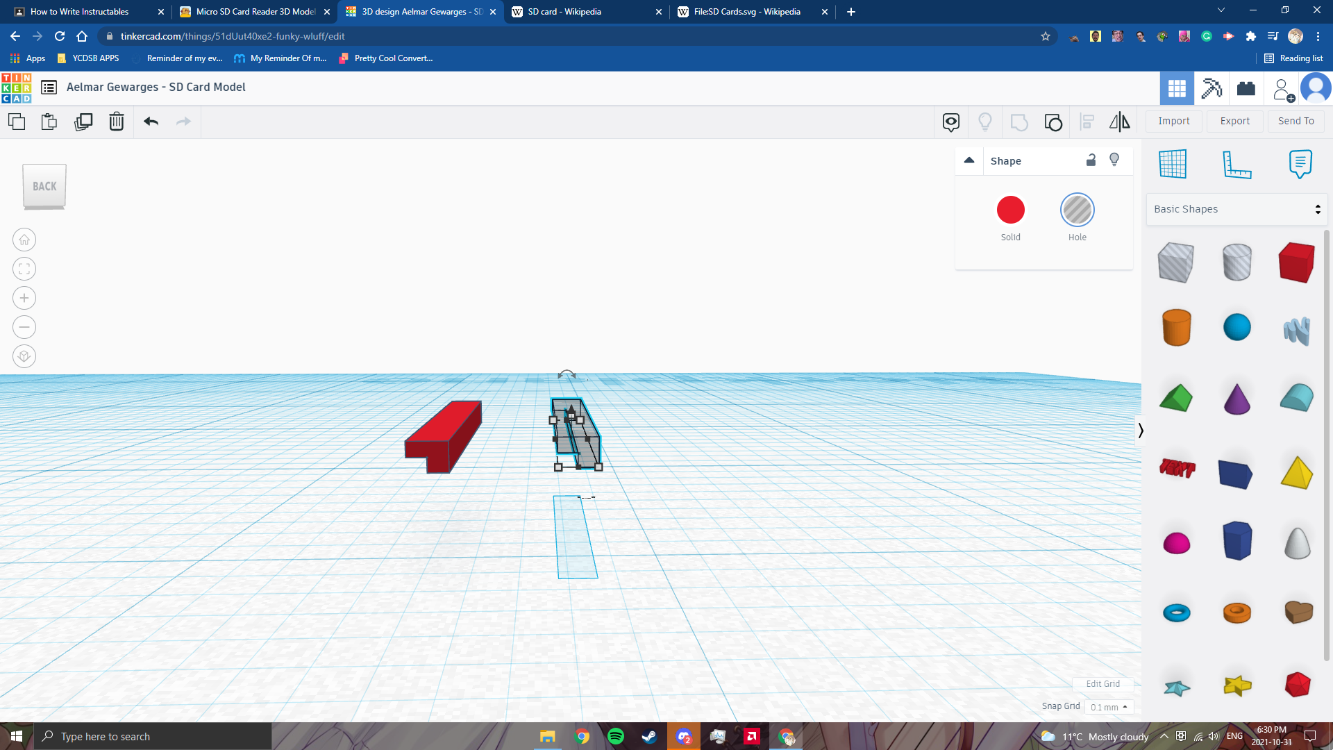 Micro SD Card Reader 3D Model : 8 Steps - Instructables