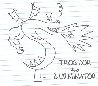 How to Draw TROGDOR the BURNINATOR From Strongbad! :-) : 6 Steps ...
