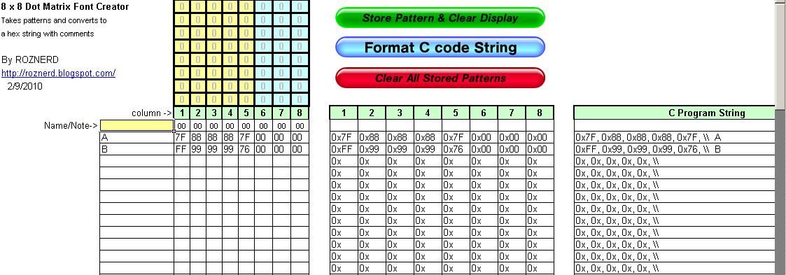 LED Scolling Dot Matrix Font & Graphics Generator 5x8 5x7 8x8 : 6 Steps ...