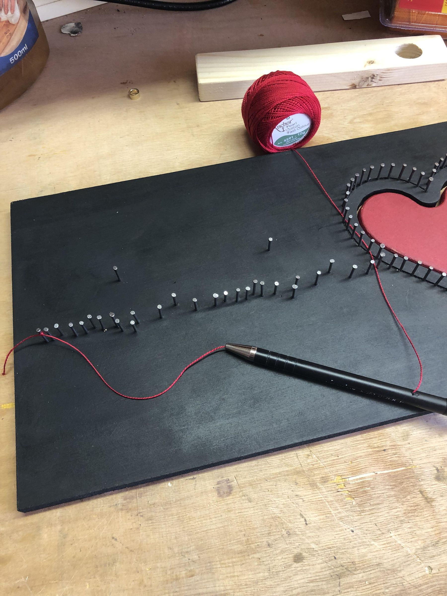 String Art Cardiac Line With Heart and LED's : 8 Steps (with Pictures ...