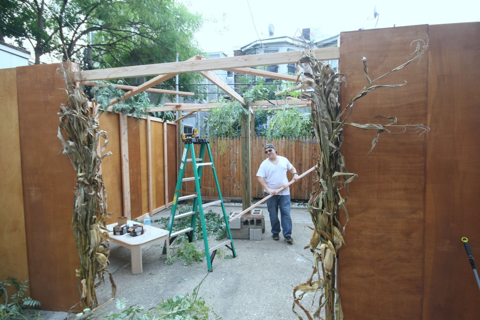 Succah, a Temporary Shelter Covered in Natural Materials, Built Near a ...