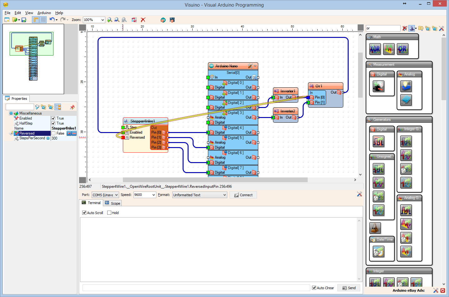 Arduino Nano and Visuino: Control Stepper Motor With Buttons : 12 Steps ...