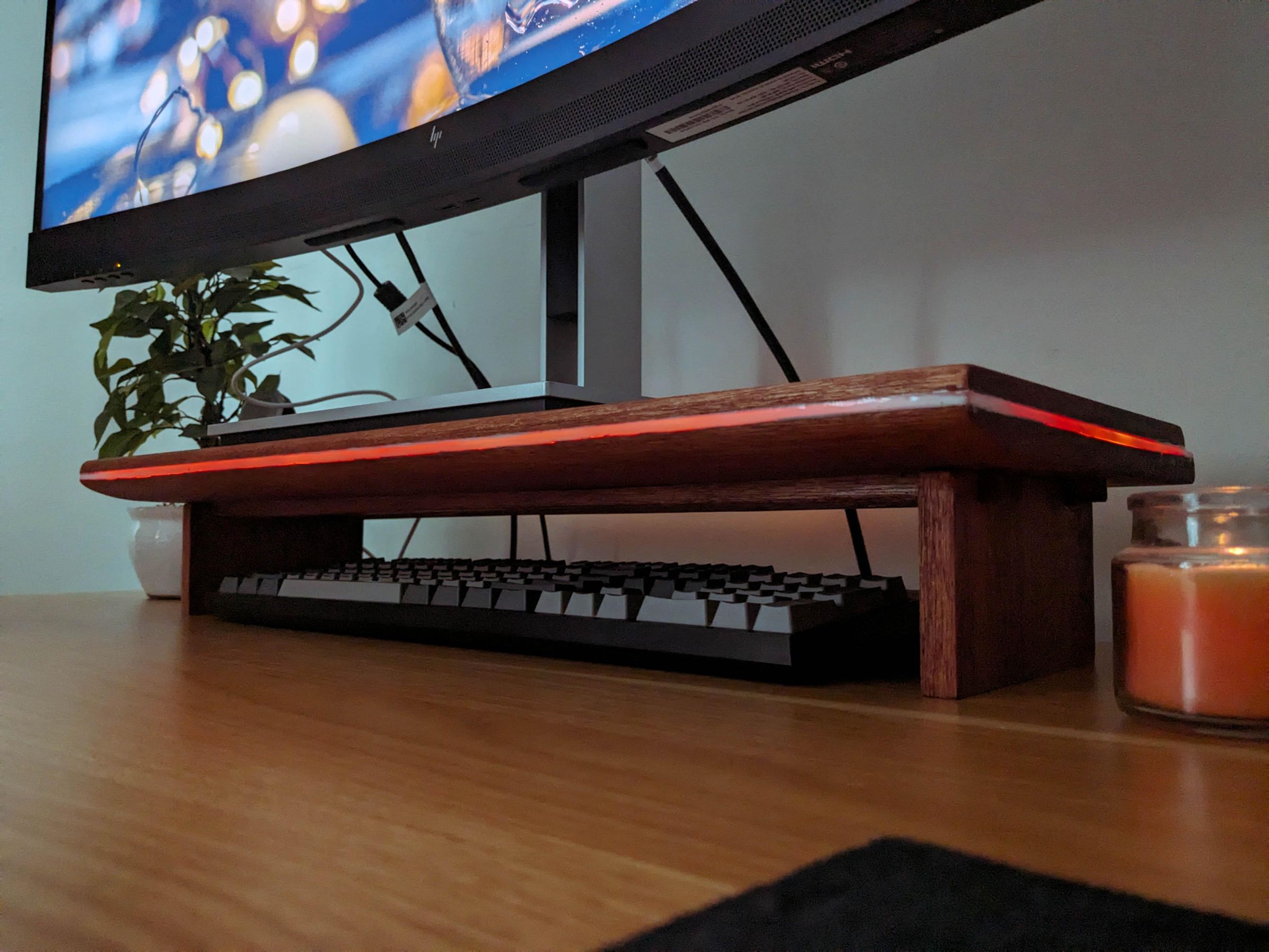 Wood-Resin Monitor Stand With Perfect LED Diffusion : 12 Steps (with ...