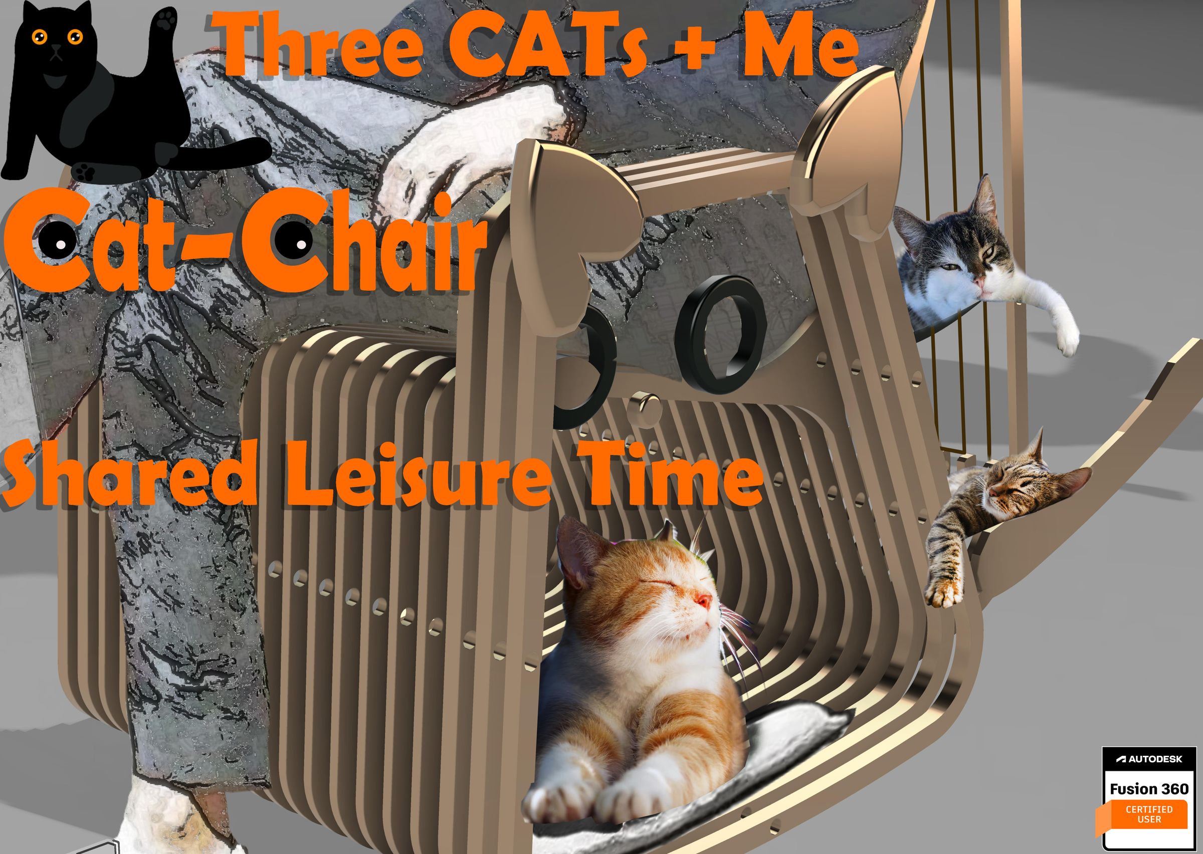CAT-CHAIR：A Rocking Chair Design That Can Accommodate 3 Cats : 3 Steps ...