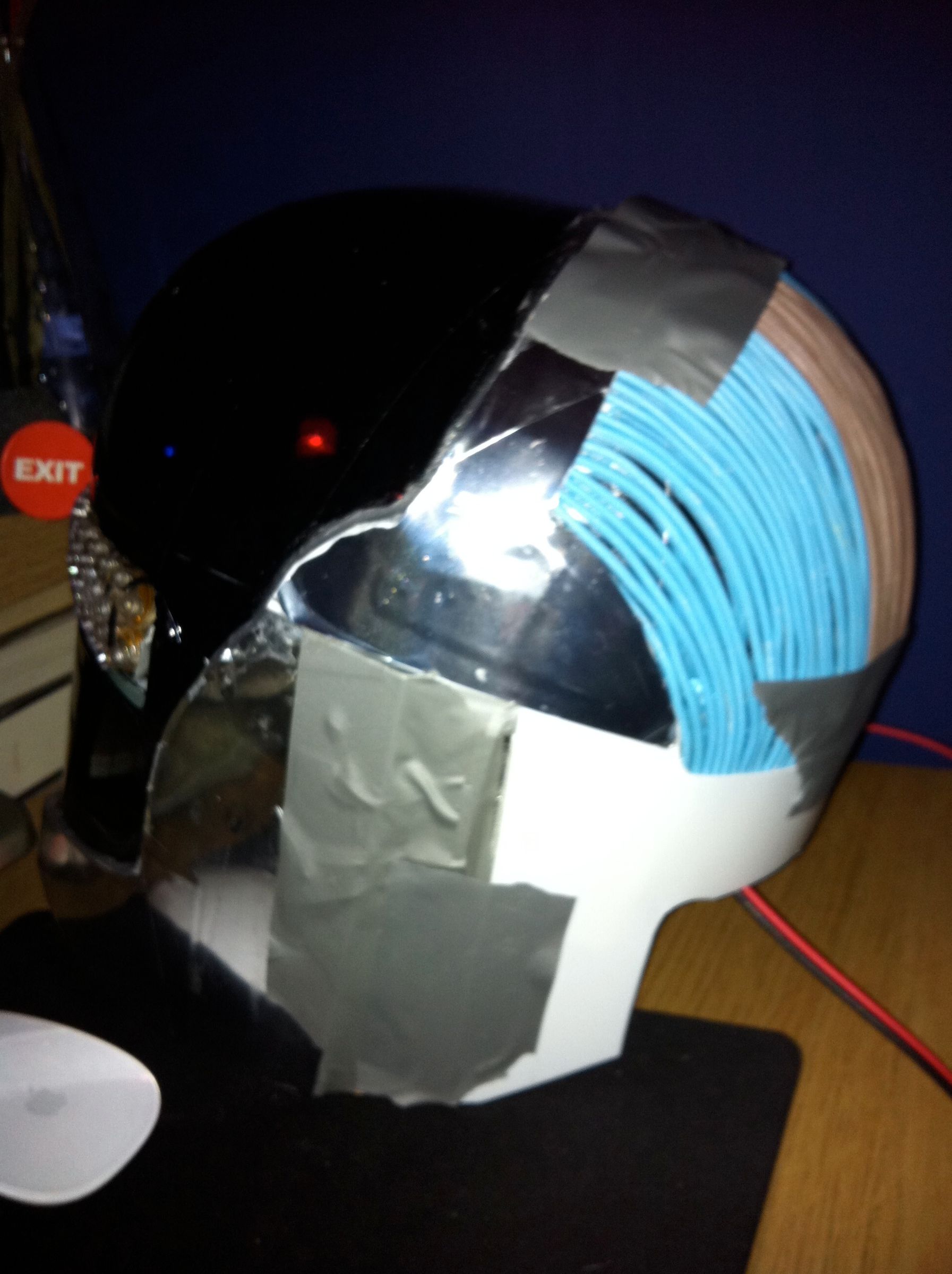 DAFT PUNK TRON (GUY-MANUEL) HELMET, WITH SUIT AND GLOVES - Instructables