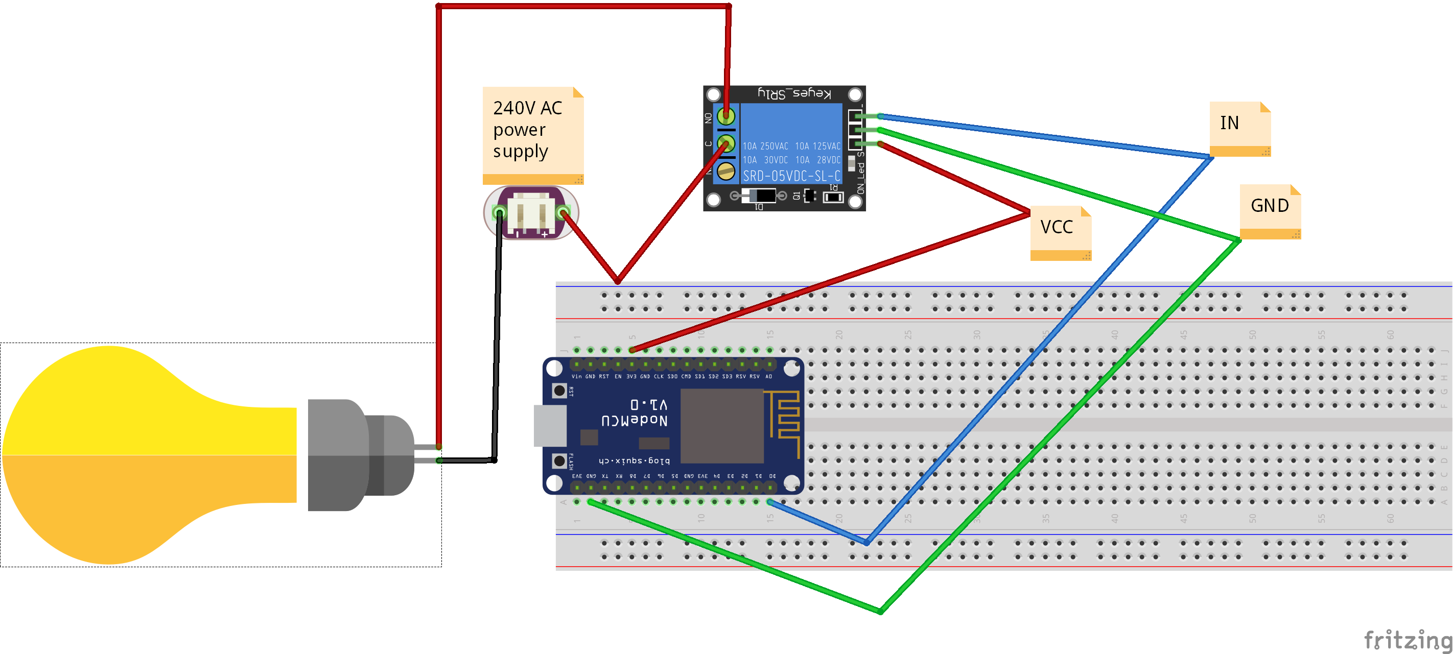 IoT Set-up to Operate/control 220-240 Volt AC Bulb/Device; NodeMCU ...