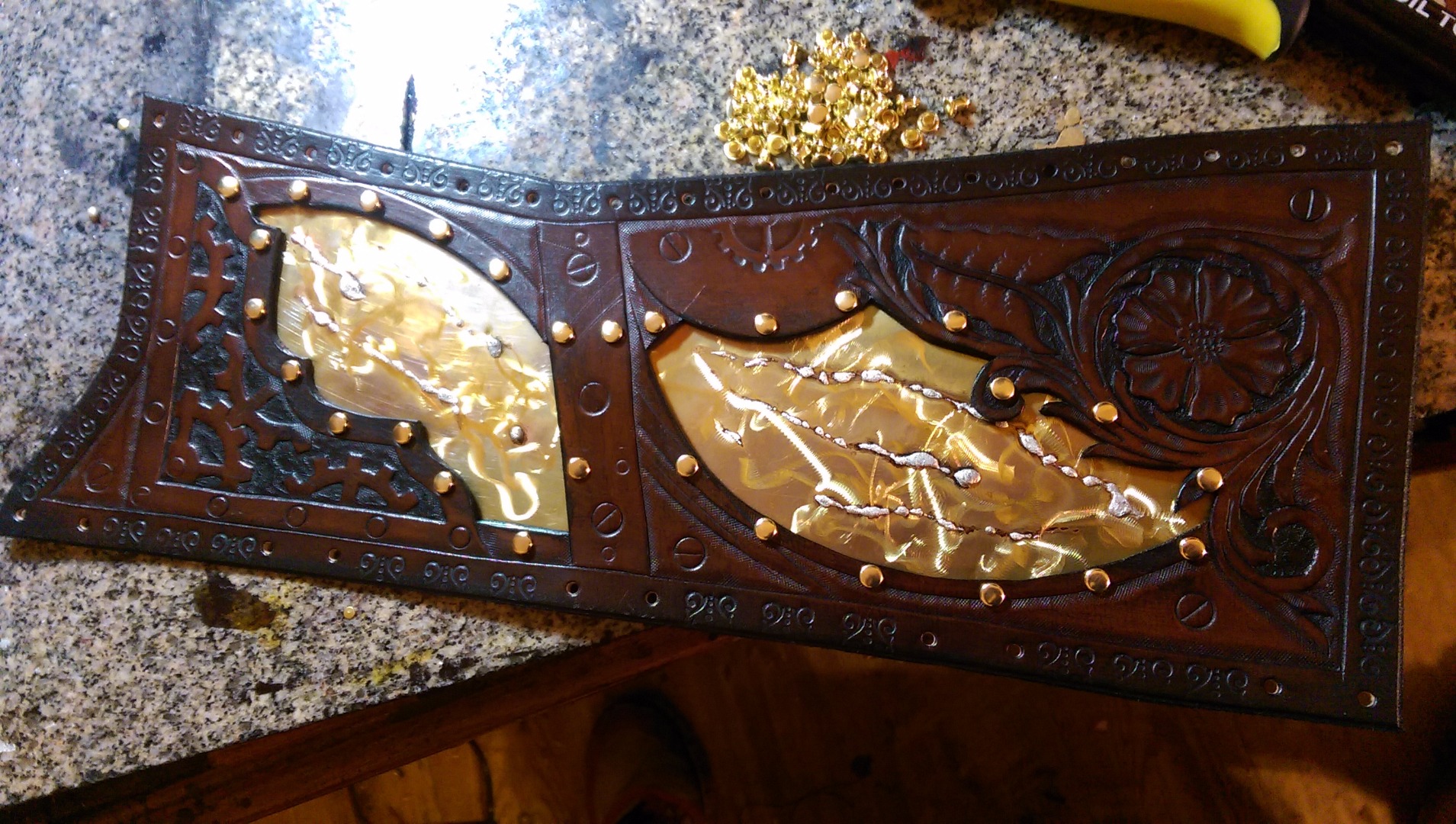 Handmade Steampunk Leather Corset With Brass Inlays and Custom Tooling ...