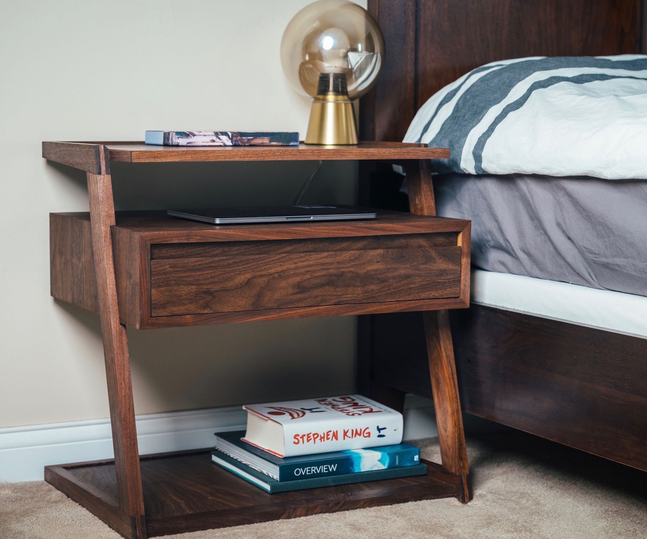Modern Nightstand / Bedside Table With Cable Management System ...
