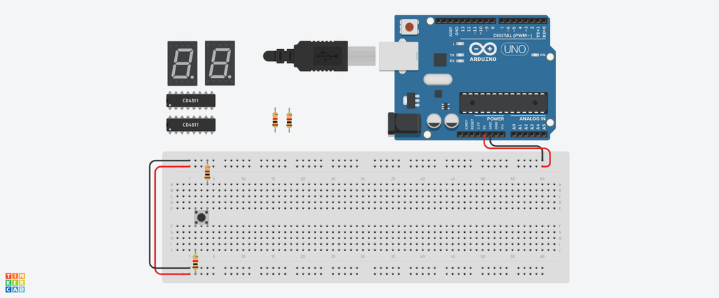 Two Digit Timercounter Using Arduino 7 Segment Display In 2021