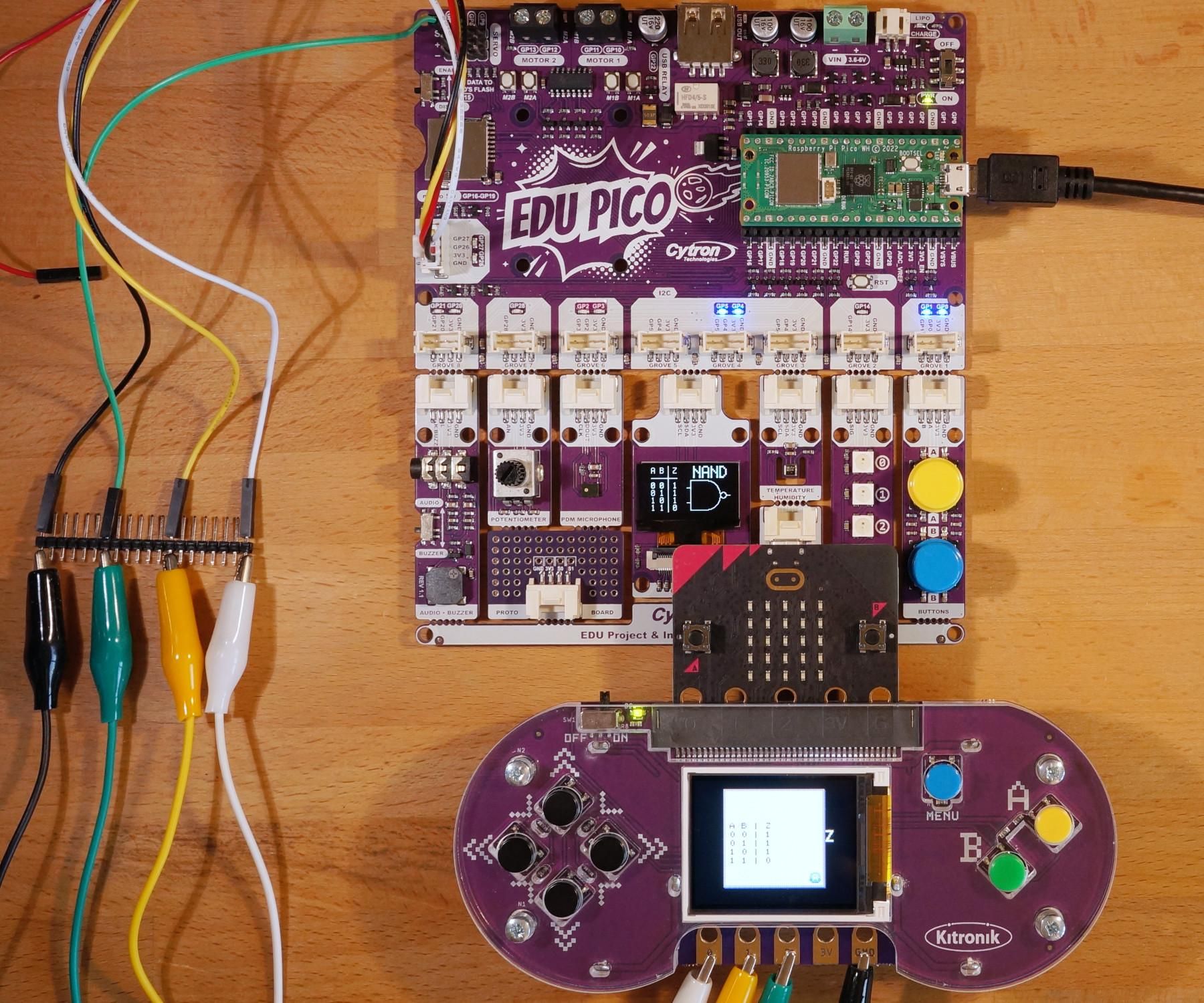 Logic Gate Simulator on Kitronik ARCADE for Micro:bit in MakeCode ...