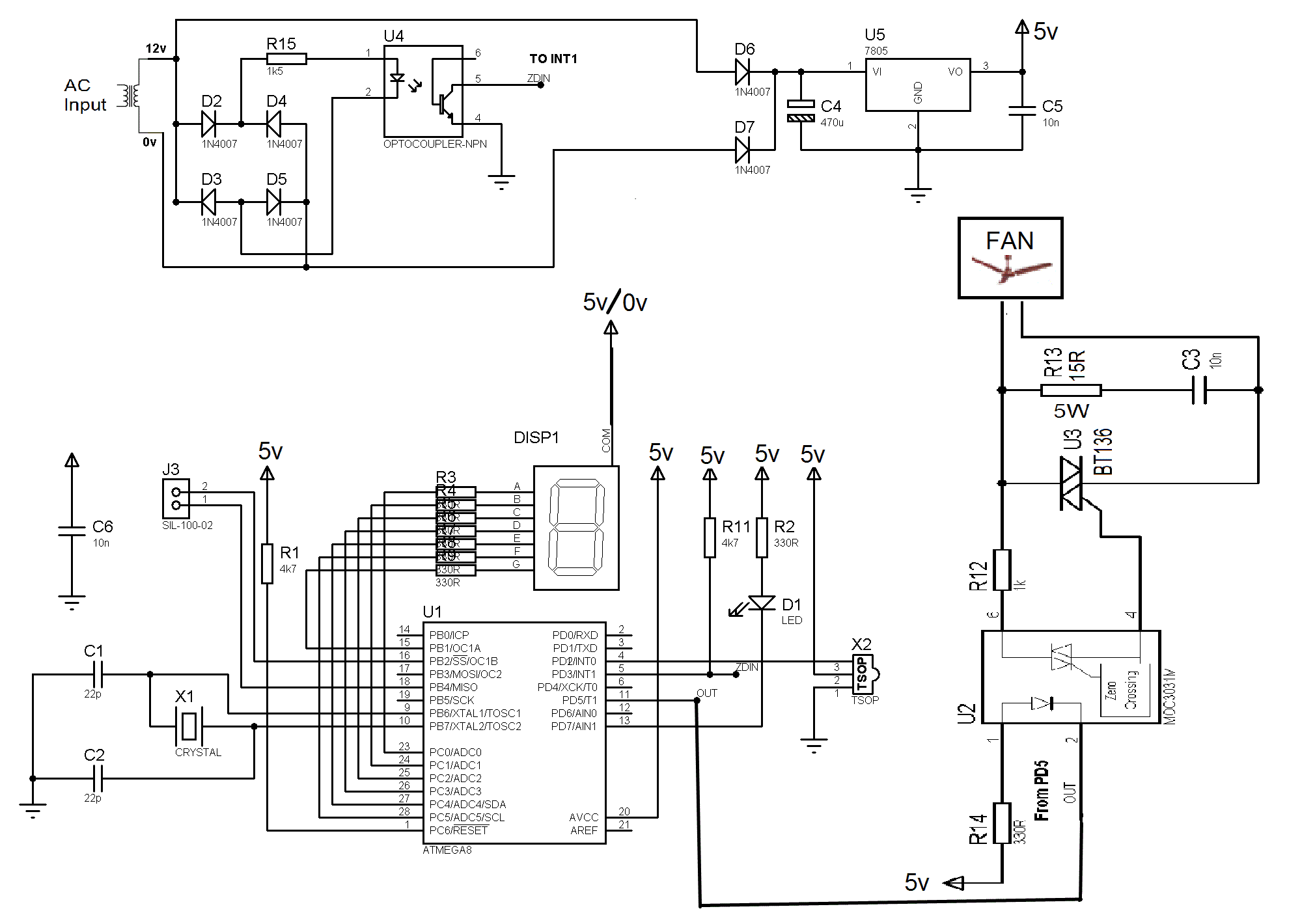 Remote Controlled Fan Regulator Circuit