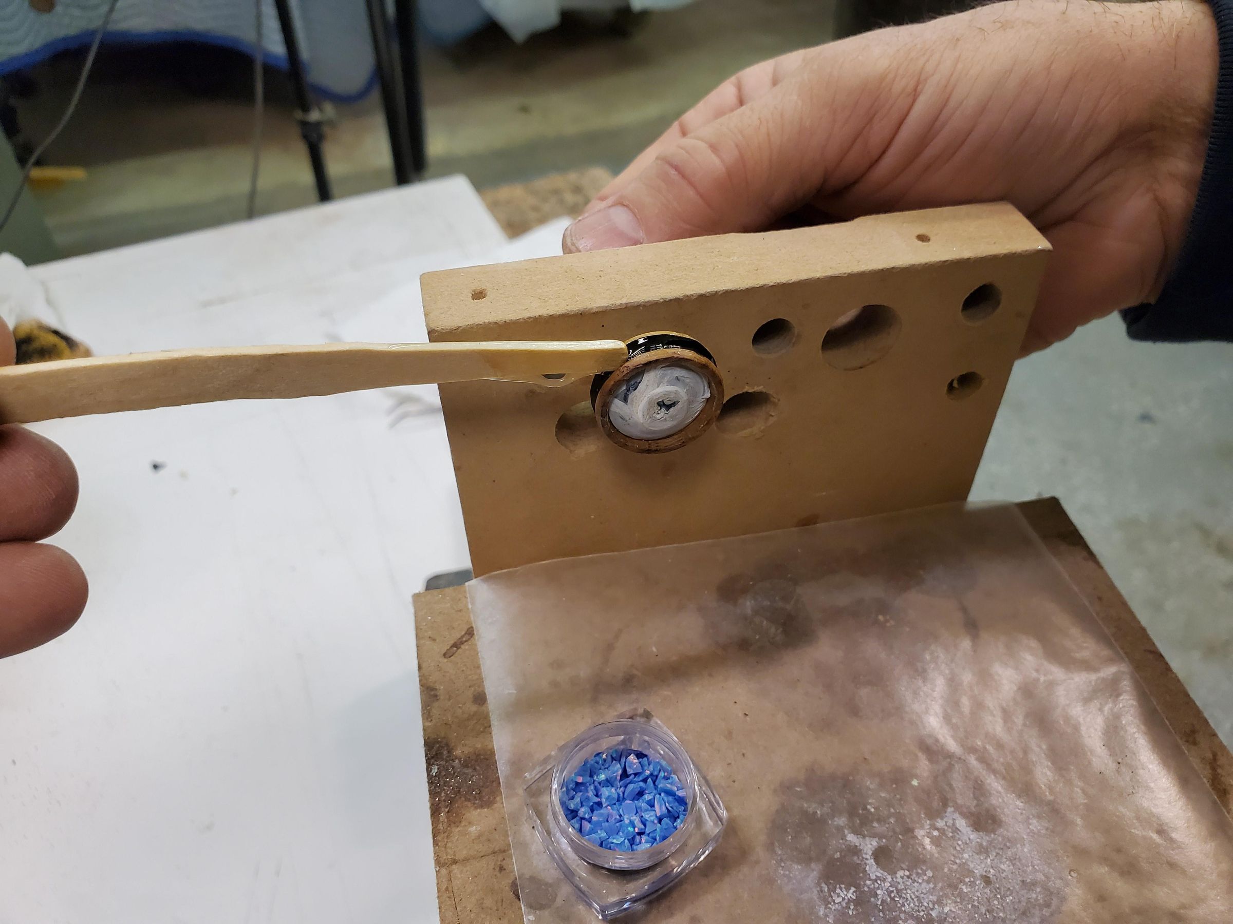 How to Inlay Opal in a Pre-Channeled Ring Using UV Resin : 25 Steps ...