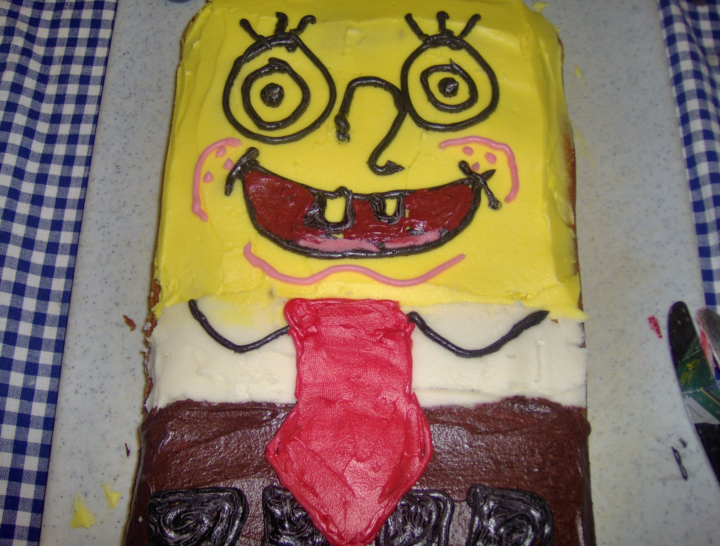Spongebob Cake : 11 Steps (with Pictures) - Instructables