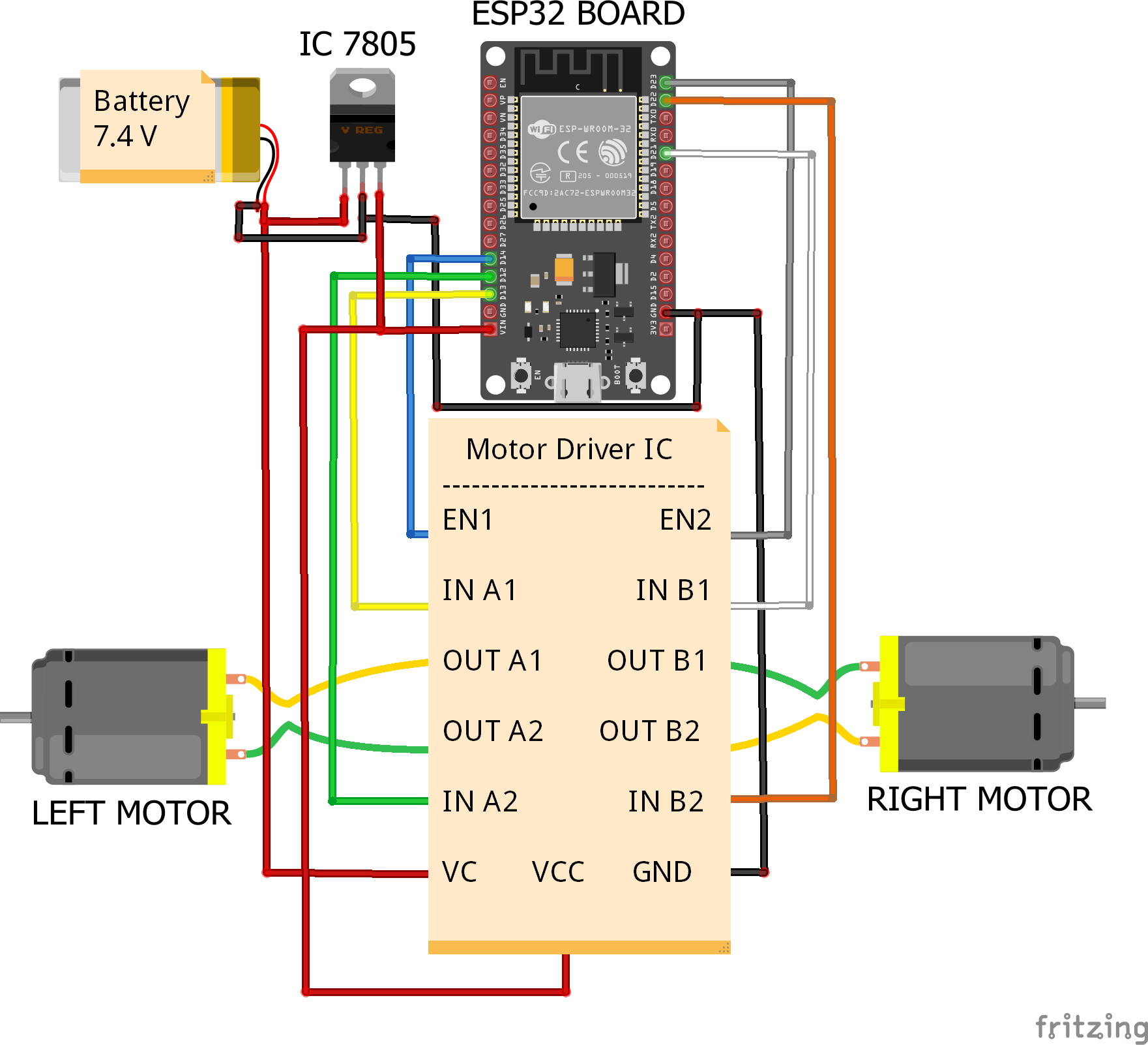 Mobile Controlled ESP32 Two-Wheel Drive Robot : 8 Steps (with Pictures ...