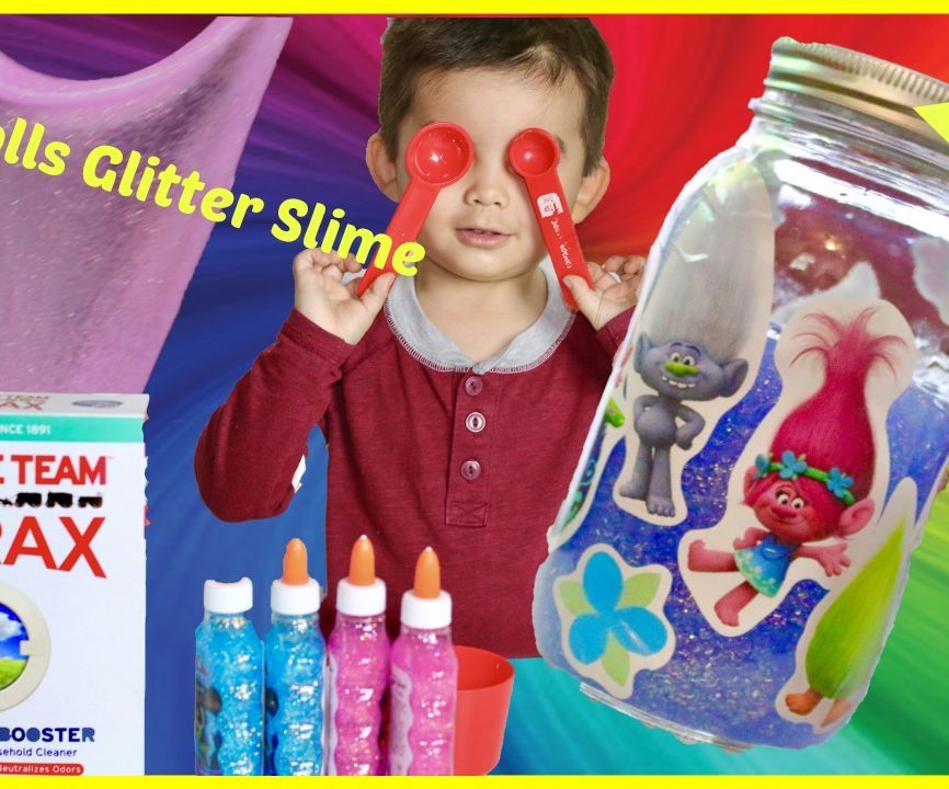How to Make Trolls Glitter Slime | Easy Recipe Only 2 Ingredients ...