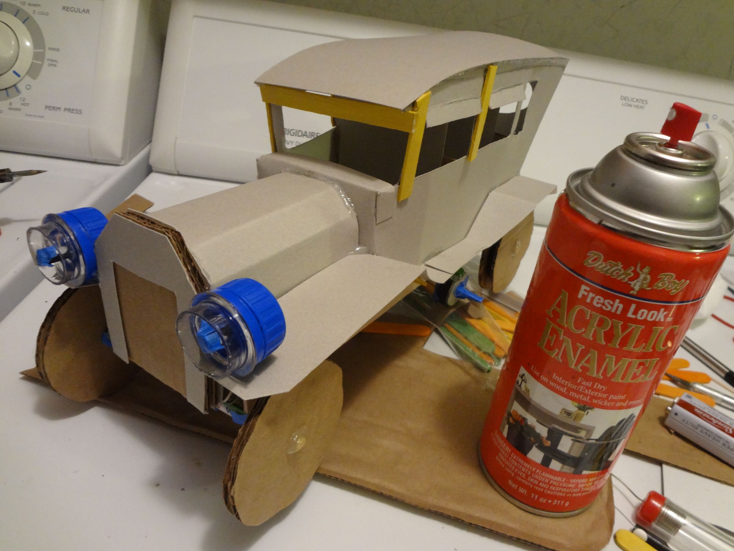 Cardboard Hearse Car With Motor & Led's, Pulley Driven. : 6 Steps (with ...